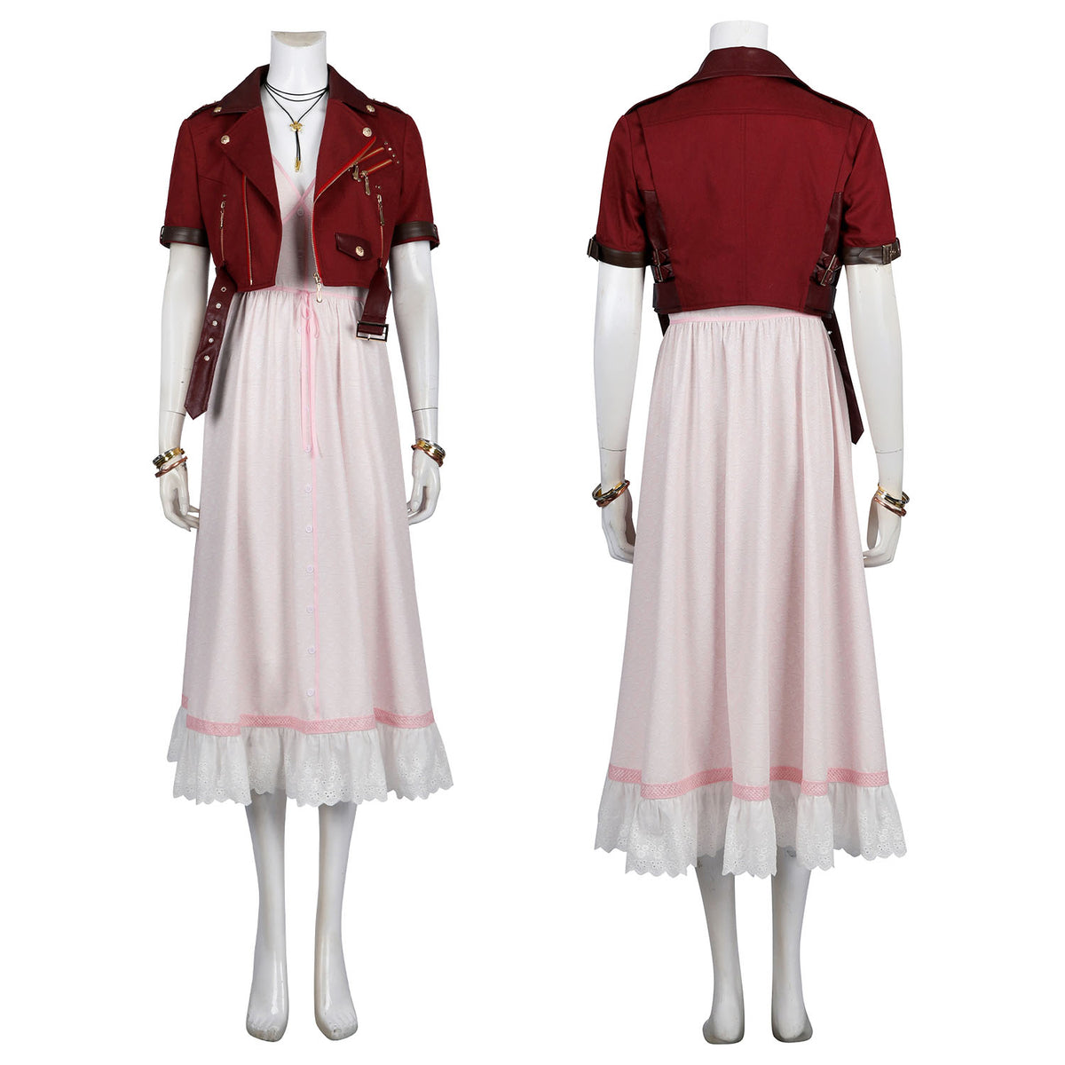 Final Fantasy VII FF7 Aerith Gainsborough Female Cosplay Costumes – coscrew