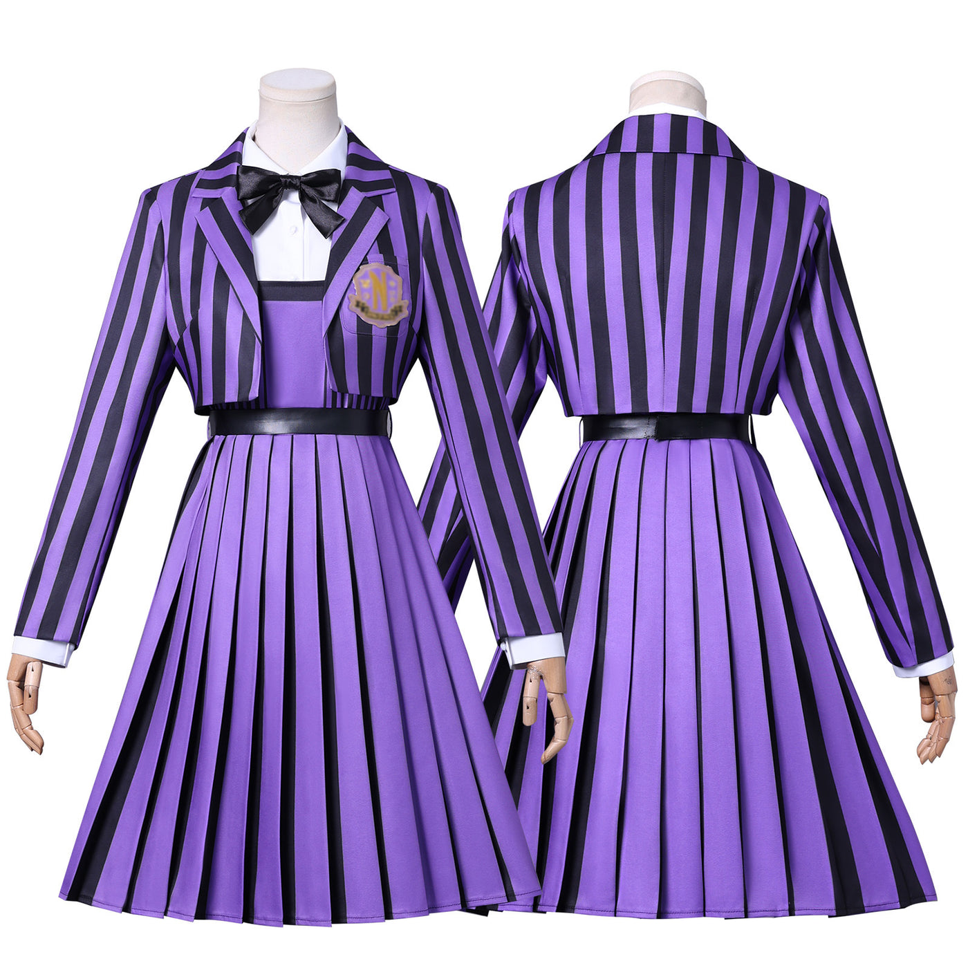 Wednesday 2 Addams Nevermore Academy Purple Short Uniform Adult Kids ...