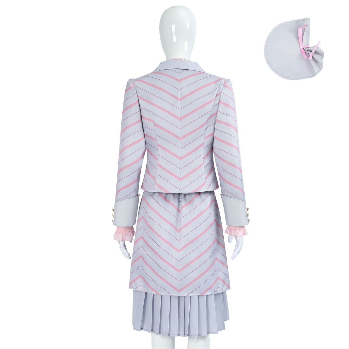 Wicked: For Good Witch Glinda Pink Stripe Suit Cosplay Costumes – coscrew