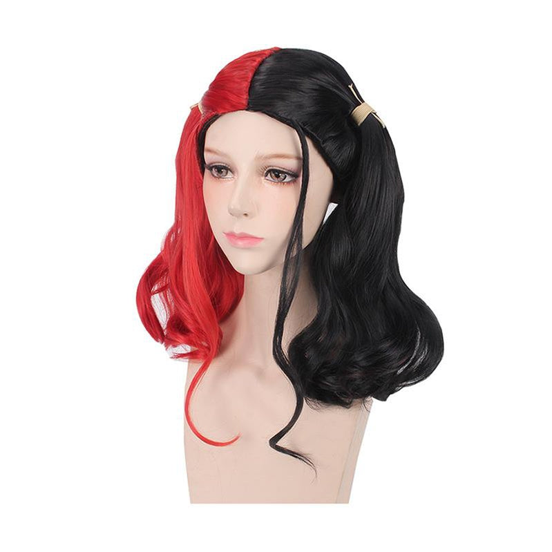 Movie Suicide Squad Harley Quinn Long Red and Black Cosplay Wigs – coscrew